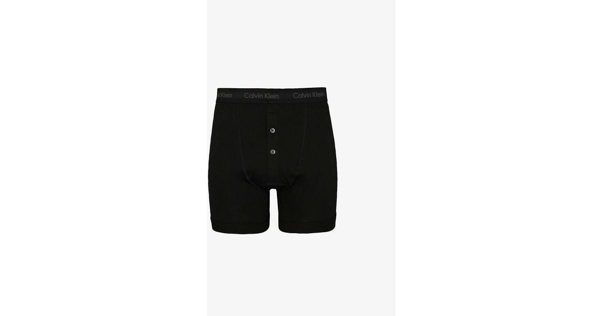 Calvin Klein Men's Black Button-fly Boxer Briefs for Men | Lyst