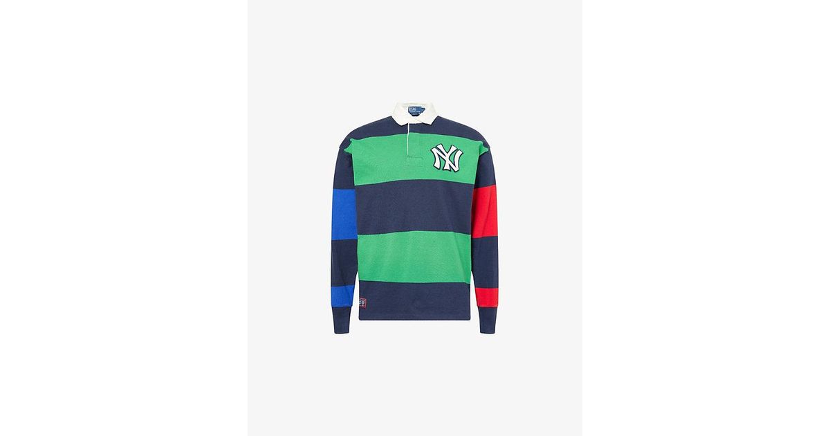 Polo Ralph Lauren X Mlb Collection Ny Yankees Striped Cotton Rugby Top ...