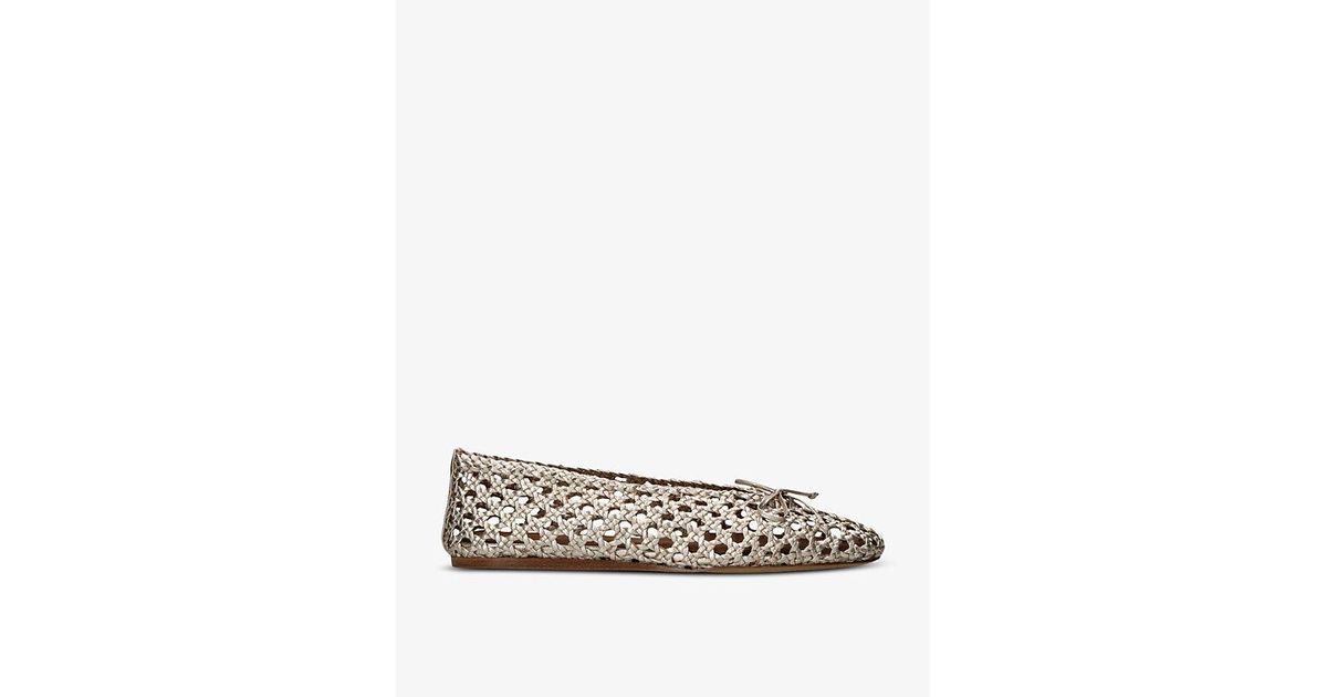 Le Monde Beryl Regency Metallic Leather Slippers | Lyst