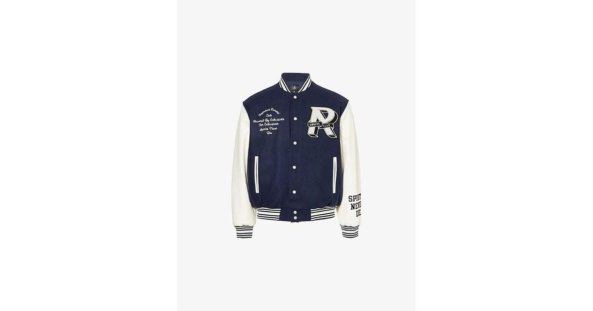 Represent Owners Club Embroidered Wool-Blend Varsity Jacket in Blue for ...