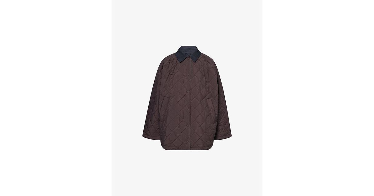 WE Are Tala Collared Reversible Quilted Jacket in Brown | Lyst UK