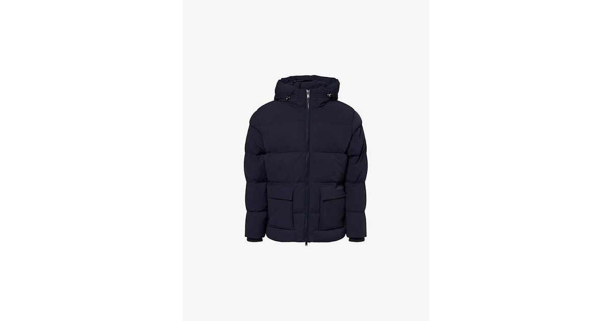 Arne Hooded Short Puffer Parka in Blue for Men | Lyst