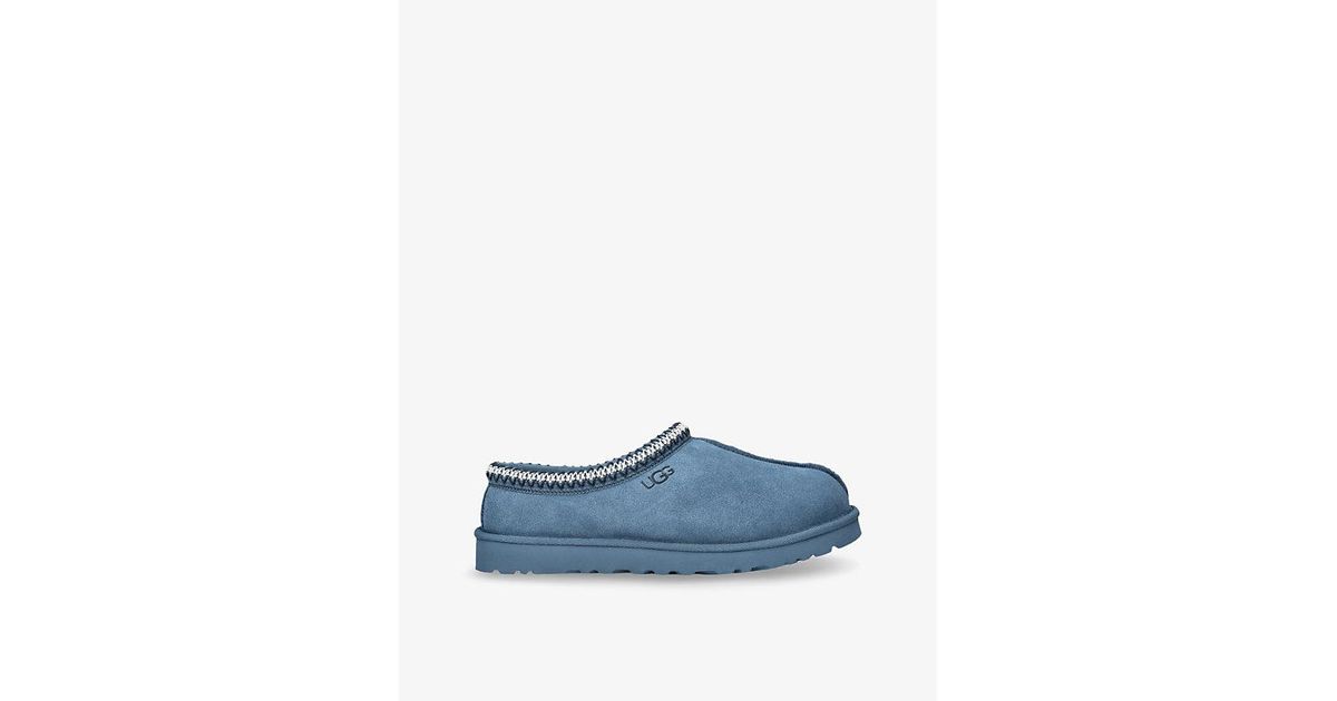 UGG Tasman Contrast-Stitch Suede And Shearling Slippers in Blue for Men ...