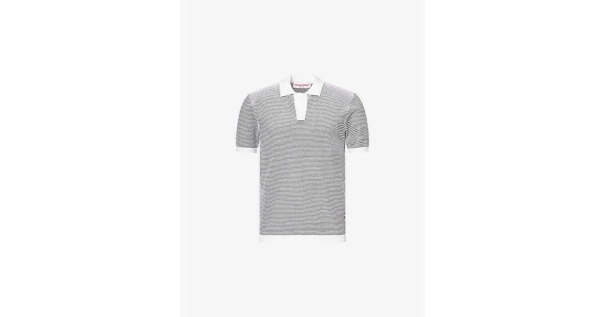 Orlebar Brown Roddy Open-Mesh Waffle Knit Polo Shirt in Grey for Men ...