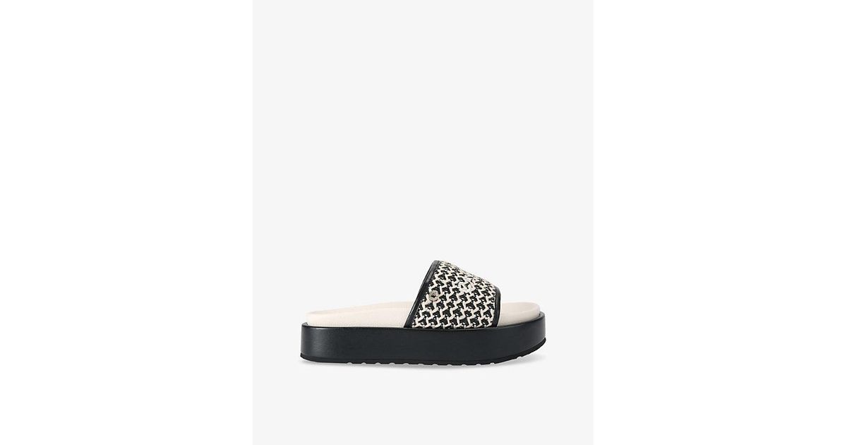 Carvela Kurt Geiger Sorrento Flatform Faux-Leather Slider Sandals in ...
