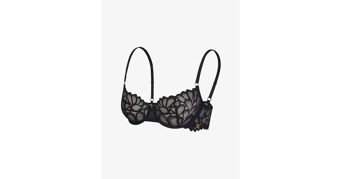 Savage x Fenty Not Sorry Unlined Lace Balconette Bra in Black | Lyst UK