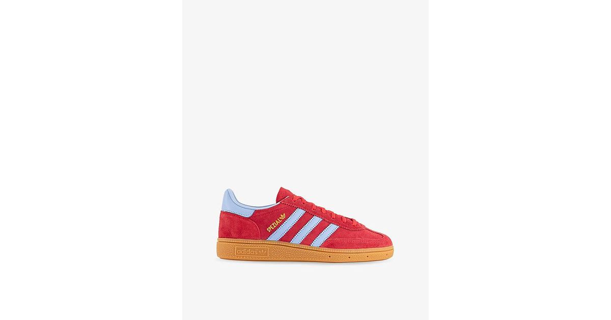 adidas Handball Spezial Suede Low-Top Trainers in Red | Lyst UK