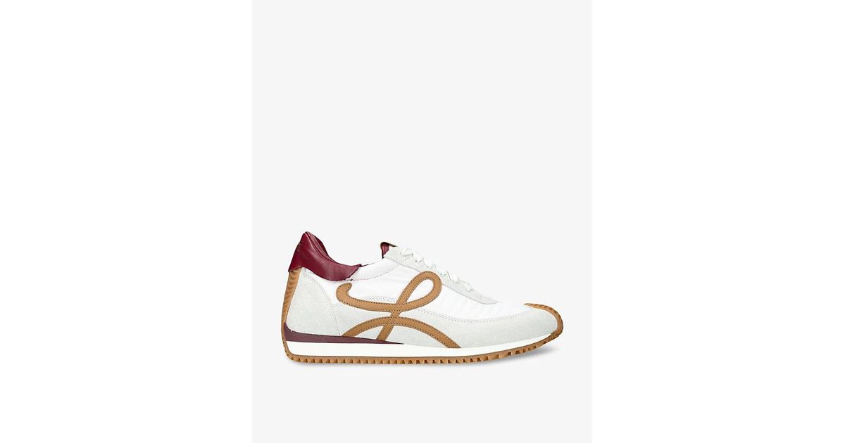 Loewe Flow Runner Monogram Leather And Shell Trainers in White | Lyst