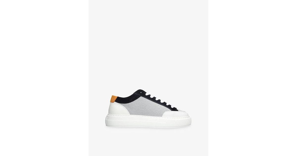 Cleens Luxor Leather And Mesh Trainers in White for Men | Lyst UK