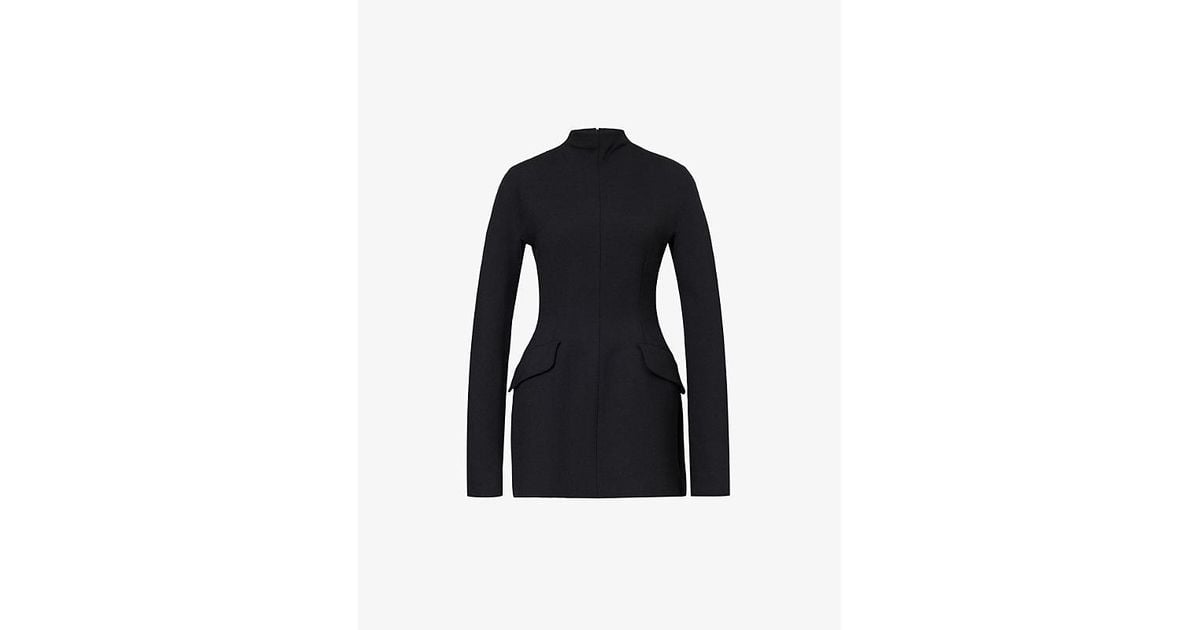 Sportmax Tefrite Slim-fit Stretch-woven Blend Jacket in Black | Lyst