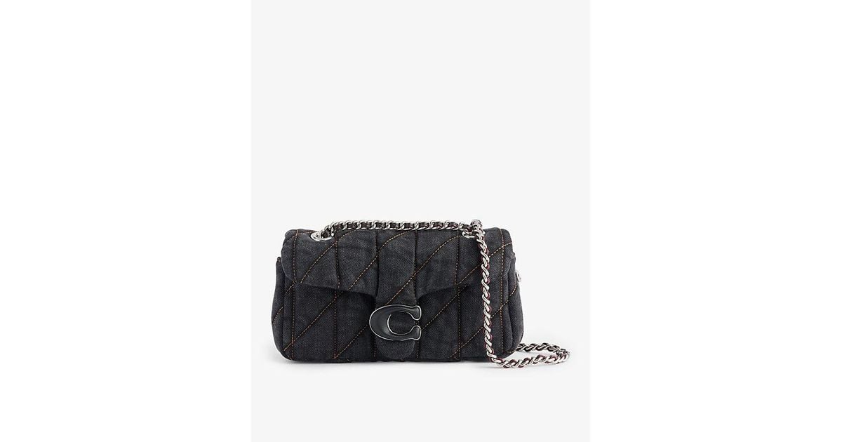 COACH Tabby 20 Denim Shoulder Bag in Black | Lyst