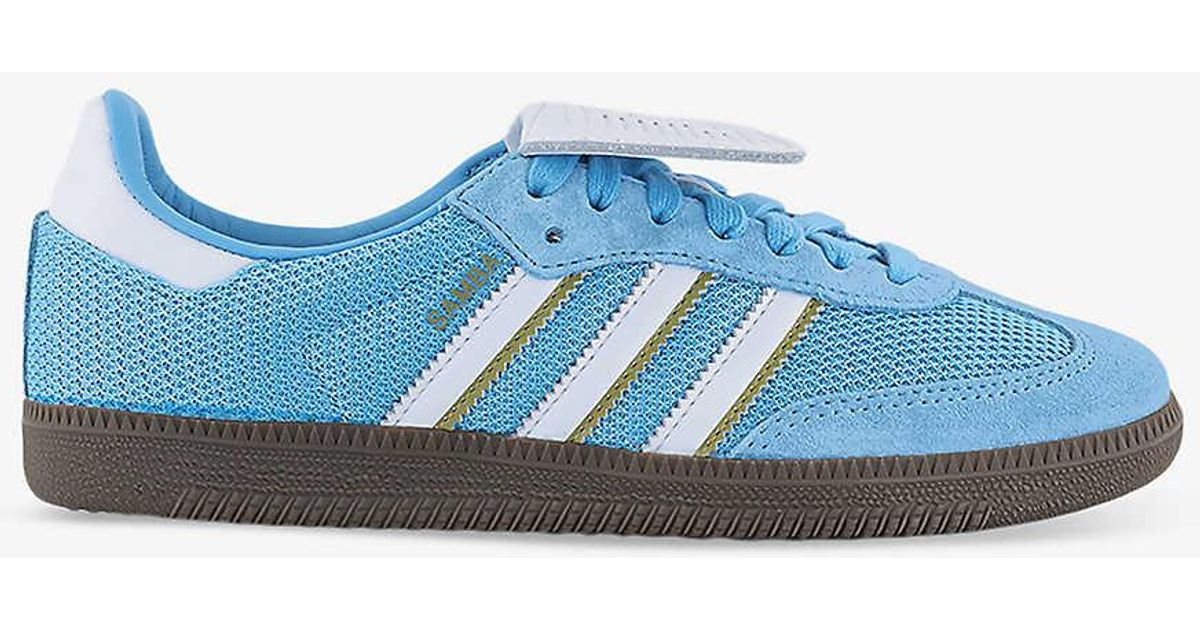 adidas Samba Lt Branded Mesh And Suede Low-top Trainers in Blue for Men ...