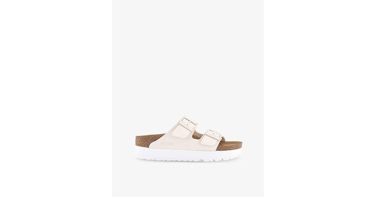 Birkenstock Arizona Platform Flex Woven Sandals in White | Lyst
