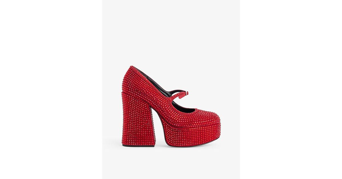 Marc Jacobs The Kiki Crystal-Embellished Platform Leather Mary Jane ... Marc Jacobs The Kiki Crystal-Embellished Platform Leather Mary Jane ...