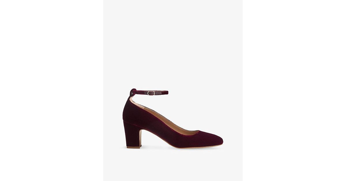 LK Bennett Lorena Heeled Velvet Pumps in Purple | Lyst