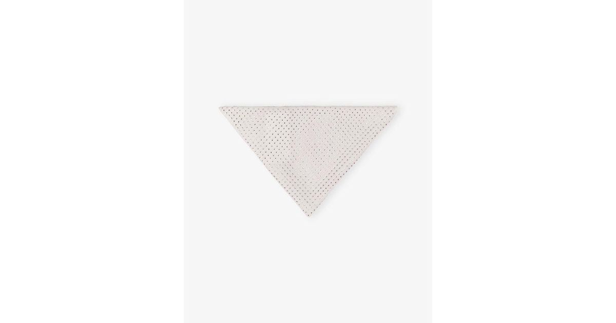 Maje Rhinestone-Embellished Triangle Wool Scarf in White | Lyst UK