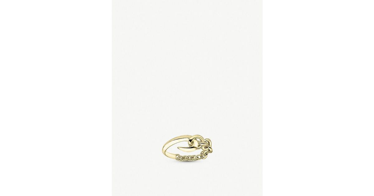 Shaun Leane Hook Chai Yellow Gold-plated Silver Vermeil Rig in Metallic ...