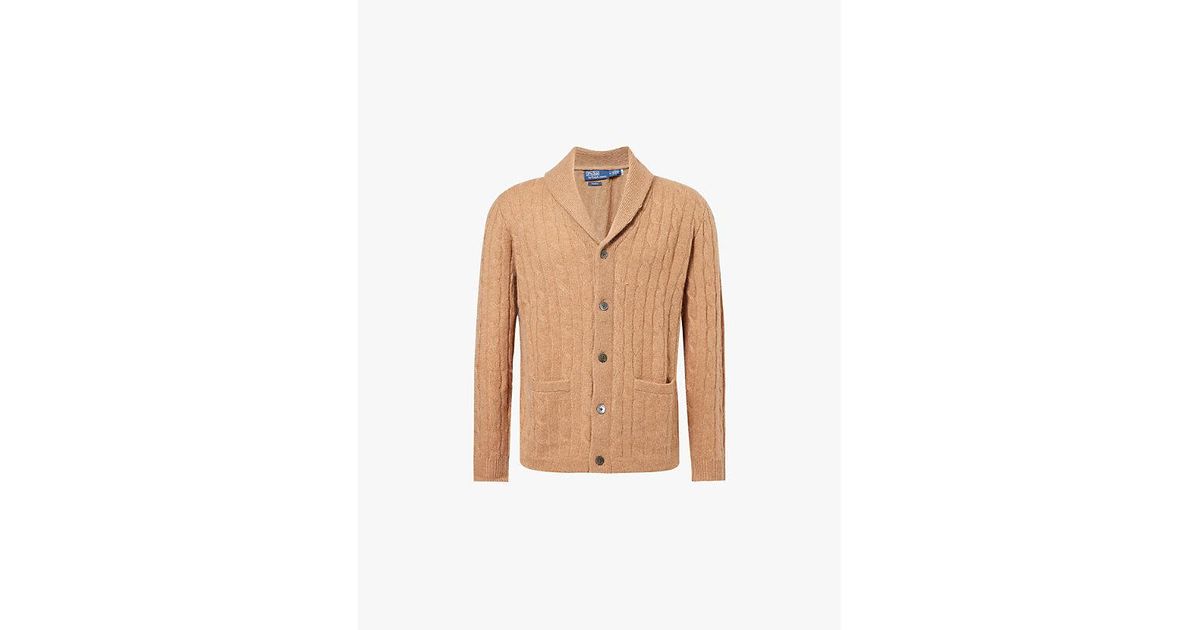 Polo Ralph Lauren Sugar Melange Shawl-Lapel Relaxed-Fit Cashmere Cardigan in Natural for Men | Lyst