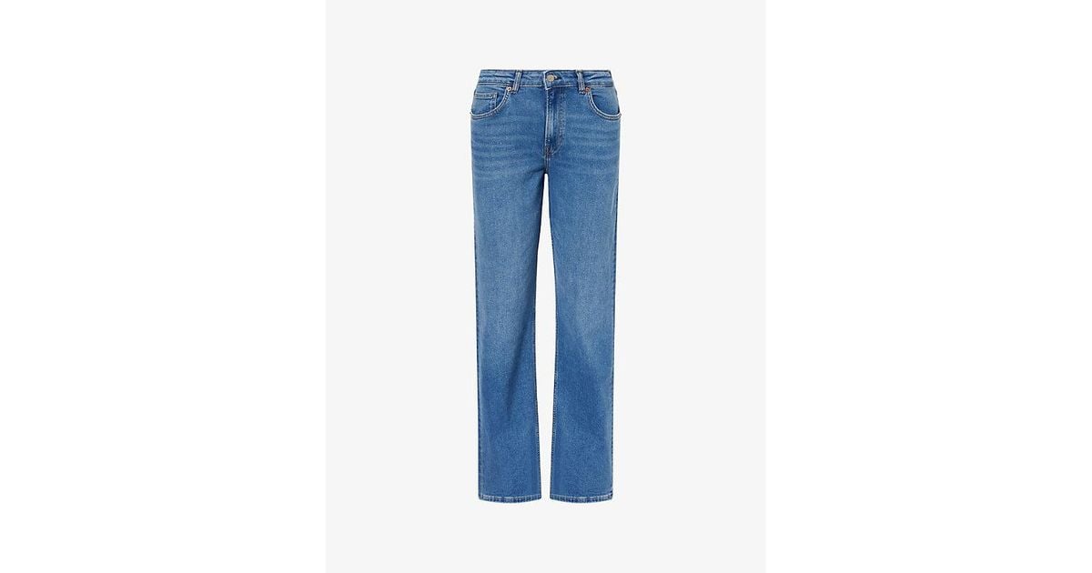 Reformation Elton Straight-Leg Stretch-Denim Blend Jeans in Blue | Lyst UK