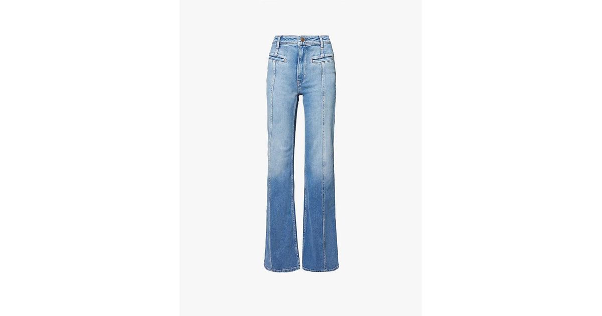 Free People Firecracker High-Rise Flared Stretch-Denim Jeans in Blue | Lyst