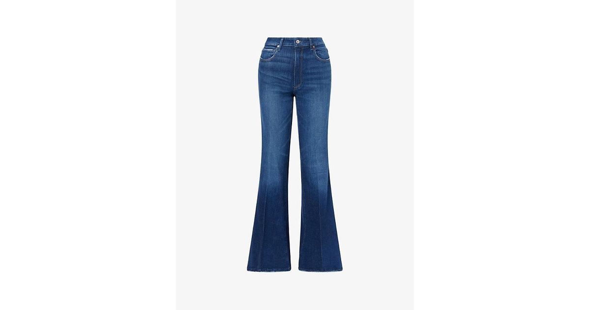 PAIGE Marlow Flared Stretch-Denim Jeans in Blue | Lyst