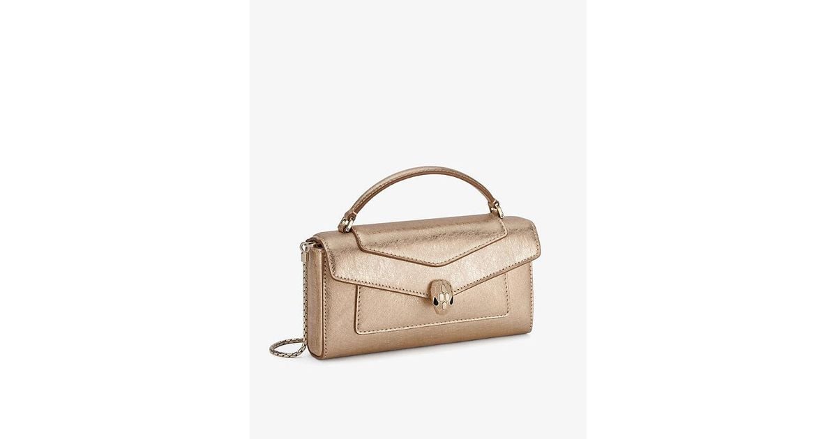 BVLGARI Serpenti Forever Leather Cross-Body Phone Case in Metallic | Lyst