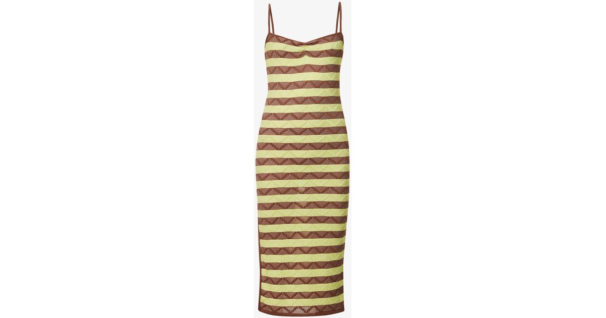 Musier Paris Synthetic Ardy Striped Stretch-knit Midi Dress in Green ...
