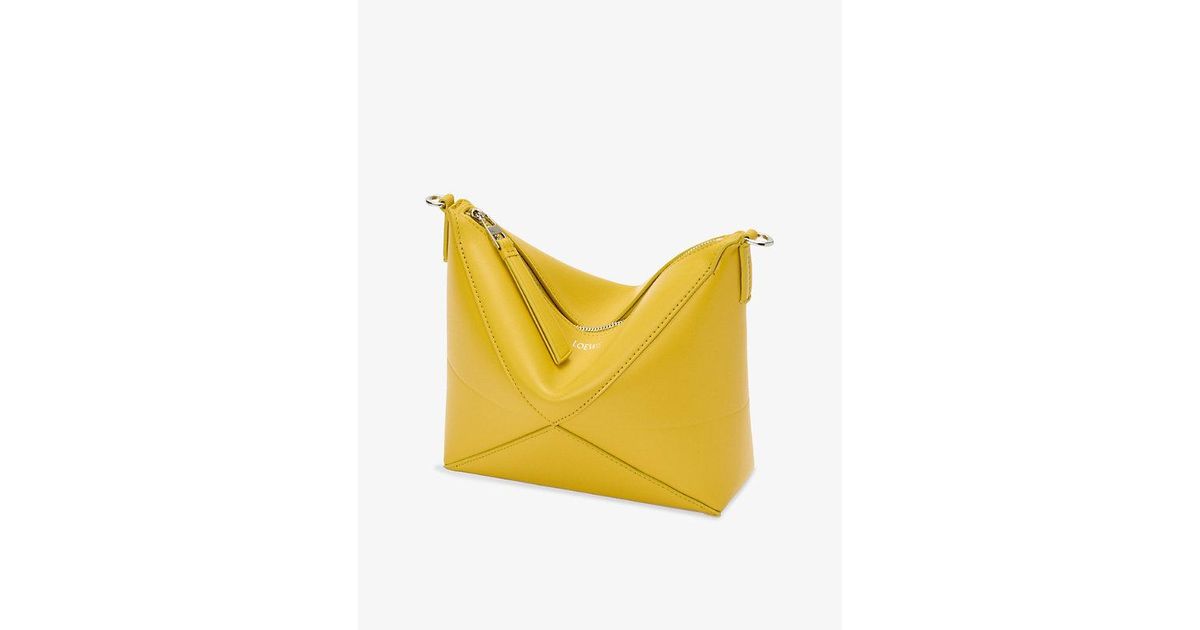 Loewe Puzzle Fold Leather Pouch Bag in Yellow | Lyst