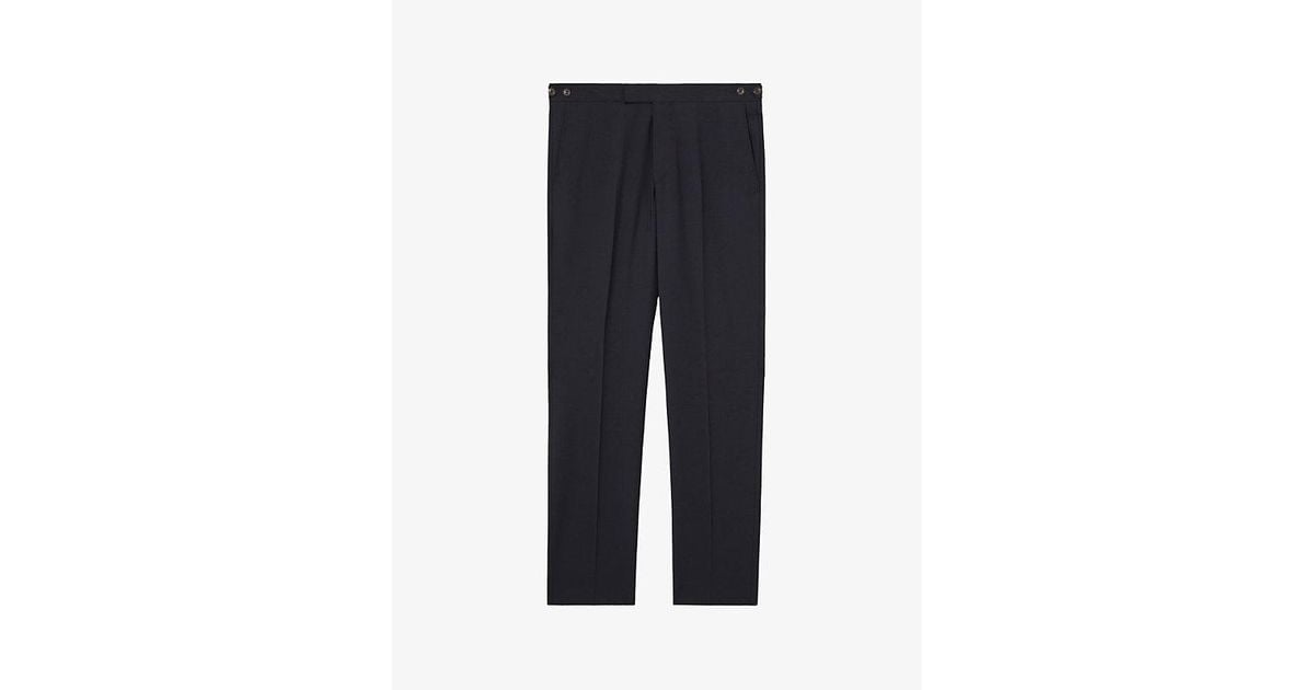 Reiss Promise Slim-Fit Wool-Blend Trousers in Black for Men | Lyst