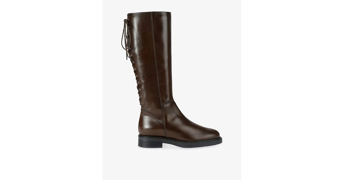 Carvela Kurt Geiger Trento Leather Knee-High Boots in Brown | Lyst