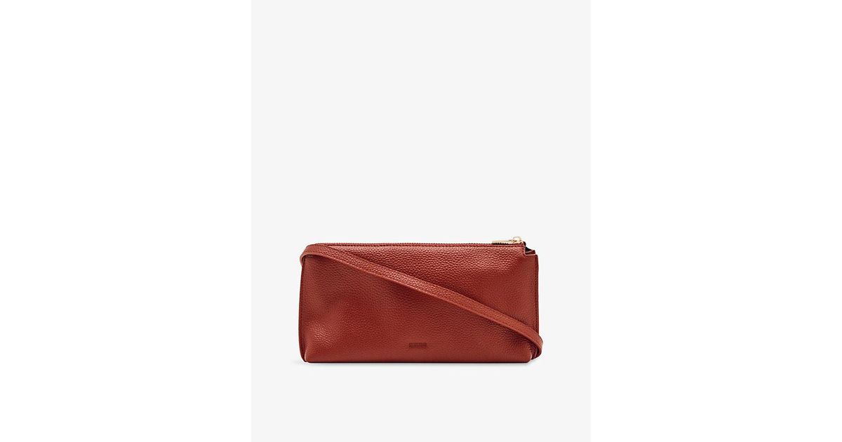 Reiss Muriel Leather Cross-Body Bag in Red | Lyst