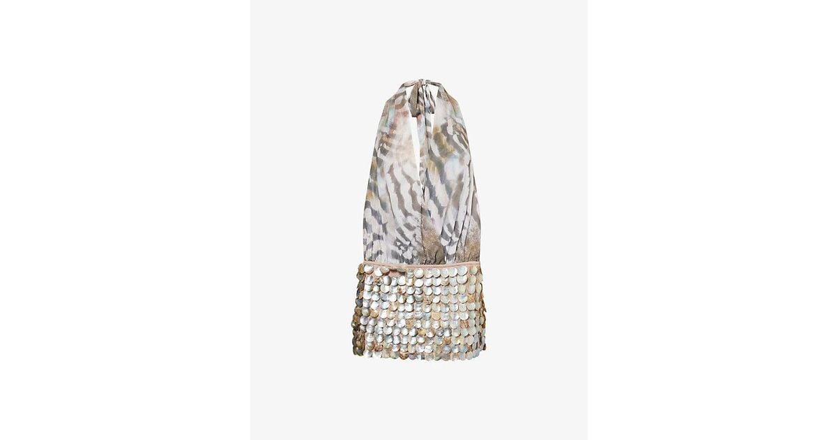 Jaded London Draped Shell Woven Mini Dress in White | Lyst UK
