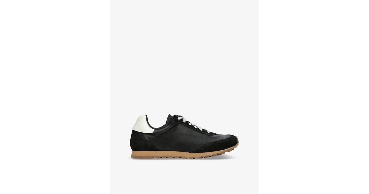 Le Monde Beryl The Slim Logo-Debossed Satin Low-Top Trainers in Black ...