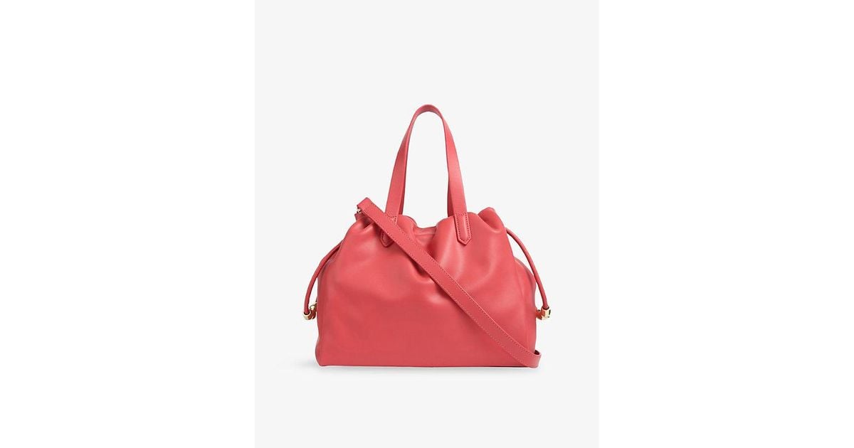 LK Bennett Selina Leather Tote Bag in Red | Lyst
