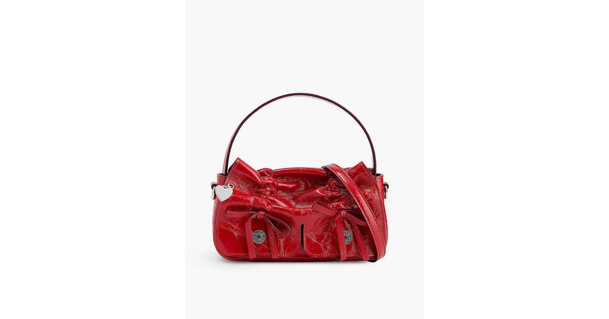 Acne Studios Pocket Micro Leather Shoulder Bag in Red | Lyst UK
