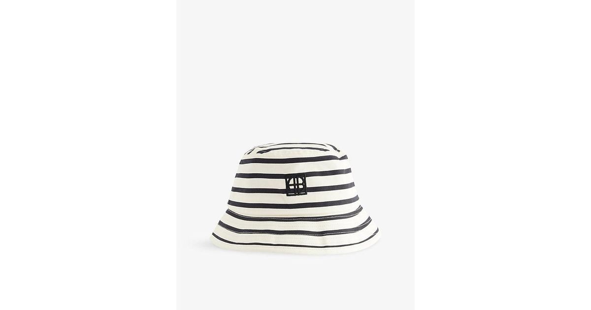 Anine Bing Nicks Cotton Bucket Hat in White | Lyst UK