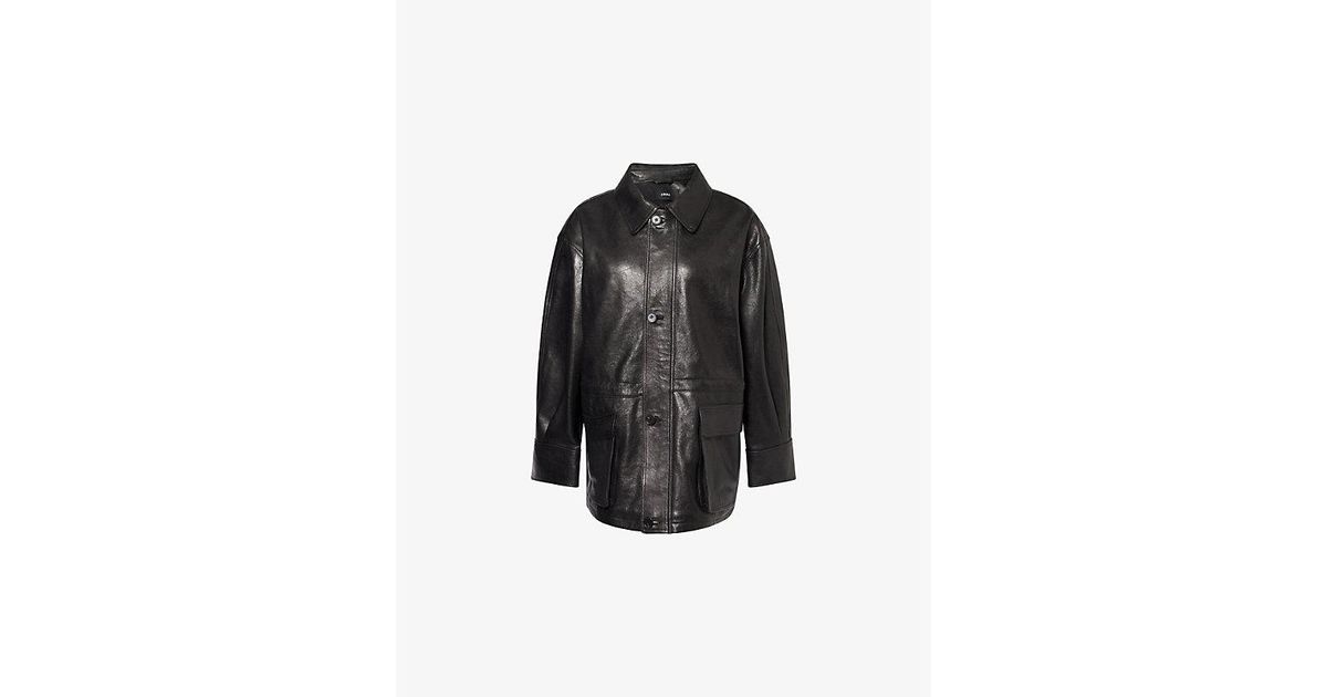 Arma Maeve Relaxed-Fit Leather Jacket in Black | Lyst UK
