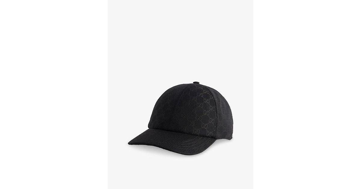 Gucci Gg Monogram-Print Cotton-Blend Cap in Black for Men | Lyst