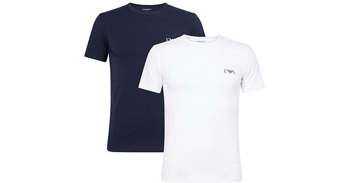 Emporio Armani Monogram-Print Logo Pack Of Two Cotton-Jersey T-Shirts ...