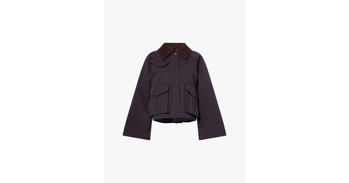 Skall Studio Gaby Cord-Collar Cotton Jacket in Blue | Lyst UK