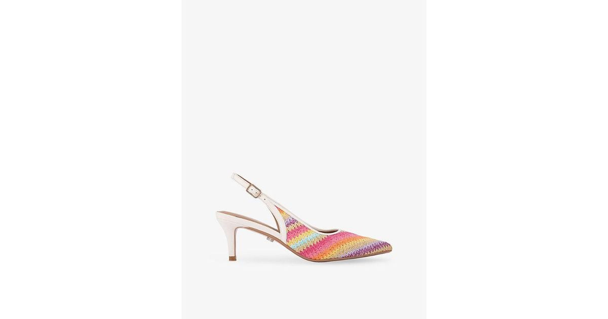 Carvela Kurt Geiger Positano Striped Woven Heels in Pink | Lyst UK