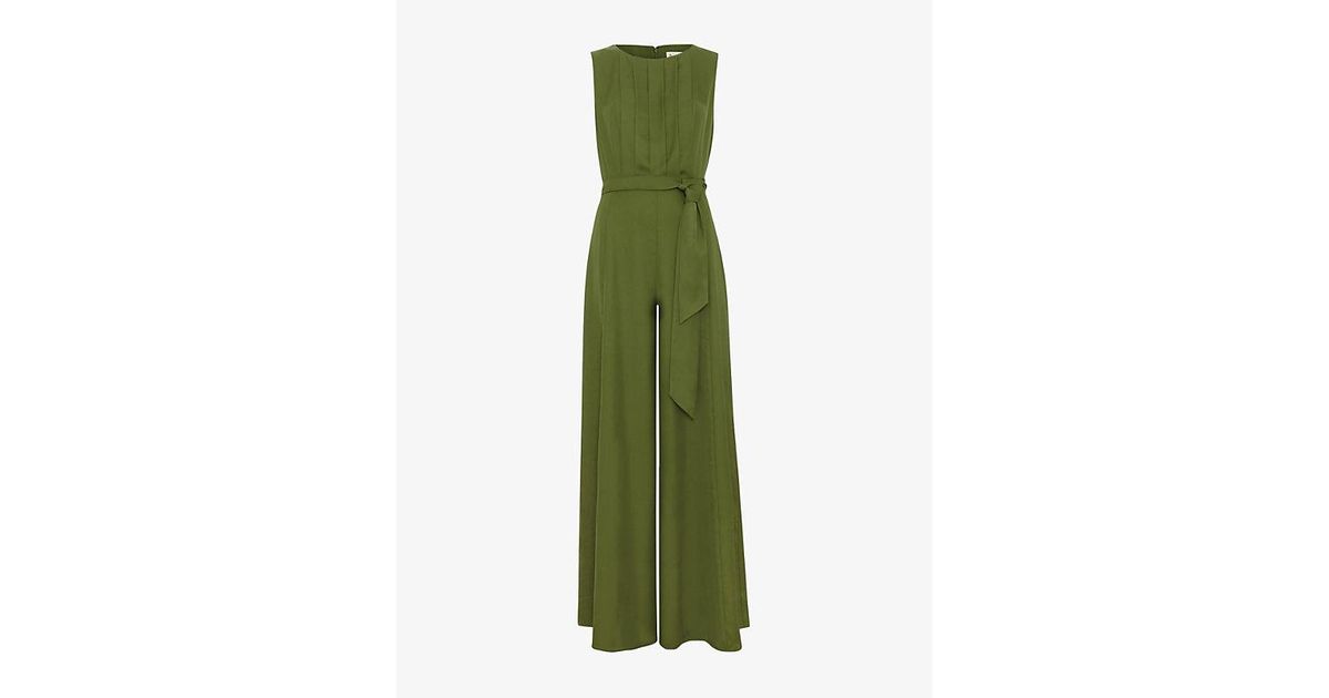 Phase Eight Janine Wide-Leg Woven Jumpsuit in Green | Lyst UK