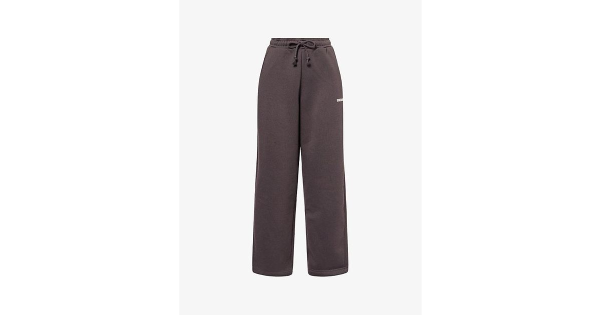 GYMSHARK Cosy Luxe Straight Leg Sweat-Jersey Jogging Bottoms in Brown ...