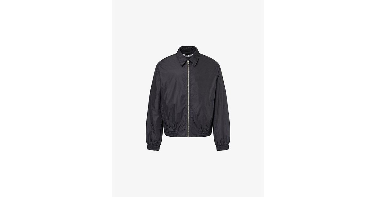 Acne Studios Brand-Print Relaxed-Fit Shell Jacket in Blue for Men | Lyst UK
