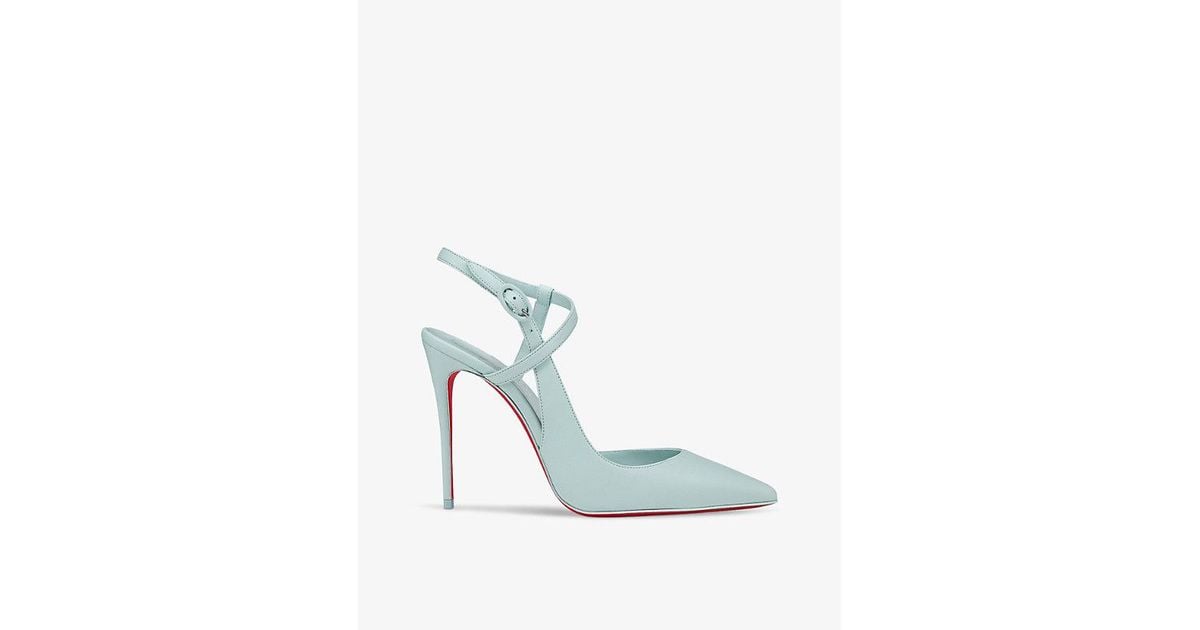 Christian Louboutin Jenlove 100 Leather Heeled Pumps in Blue | Lyst