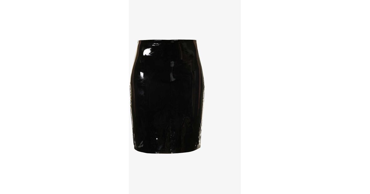 Commando High Waisted Patent Faux Leather Mini Skirt In Black Lyst