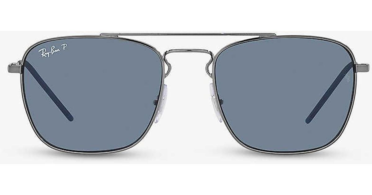 Ray-Ban Rb3588 Polarized Gunmetal Sunglasses in Blue | Lyst