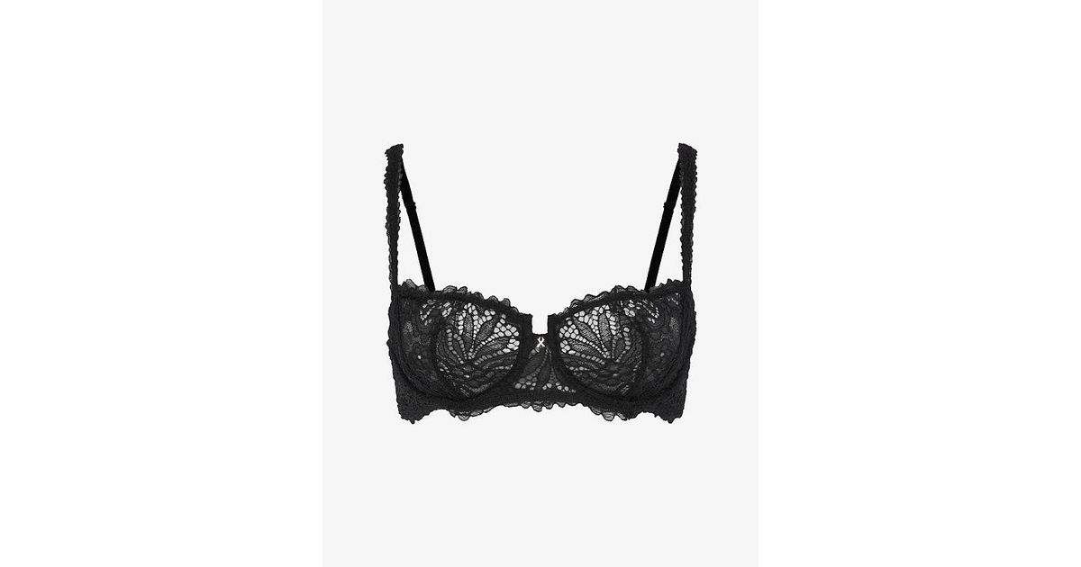 Savage x Fenty Romantic Corded Lace Unlined Balconette Bra in Black | Lyst