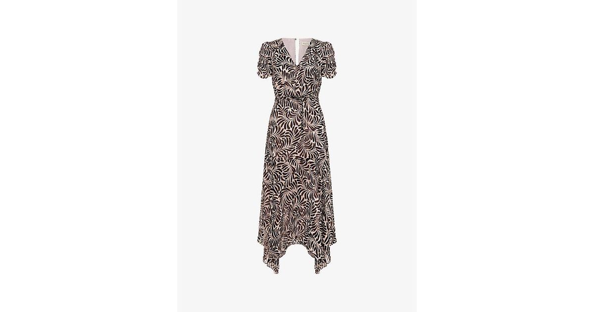 Phase Eight Verity Shimmer Woven Midi Dress in Brown | Lyst