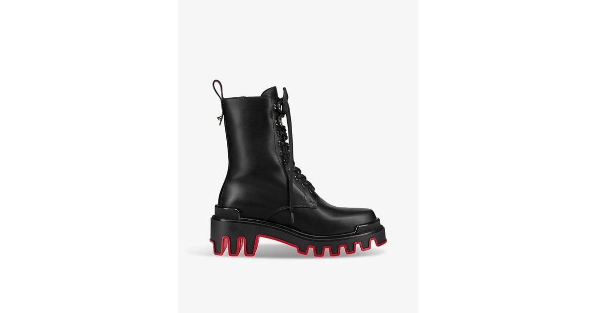 Christian Louboutin Dune Trott Alta Leather Platform Boots in Black ...